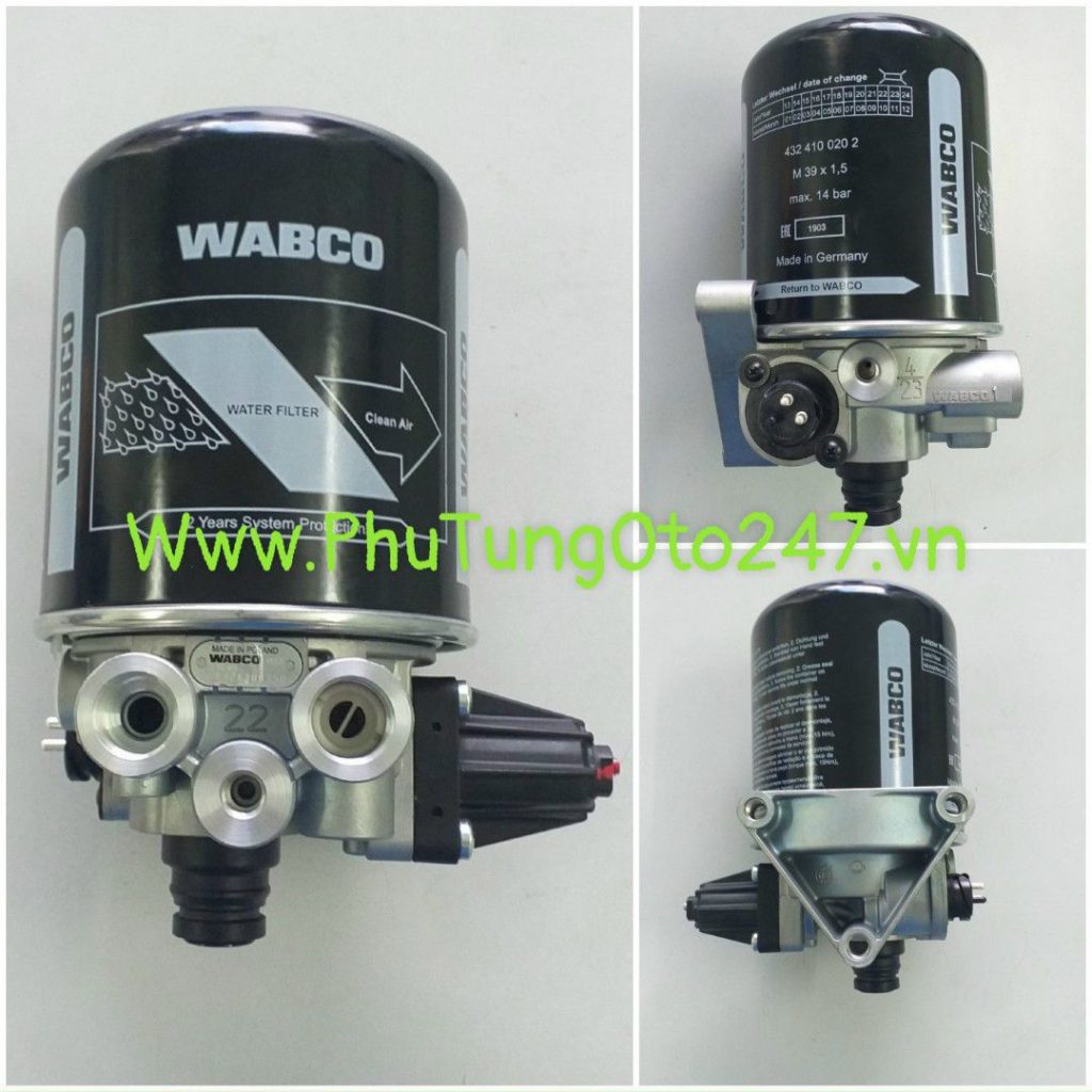 Wabco 4324100350 Air Dryer (Single Cannister) - PHỤ TÙNG 247
